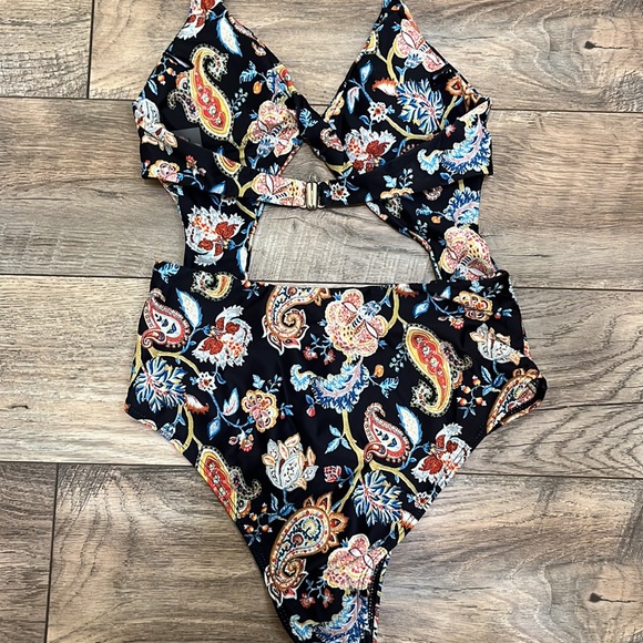 SHEIN | Swim | Boho Cut Out One Piece Halter Swim Suit | Poshmark